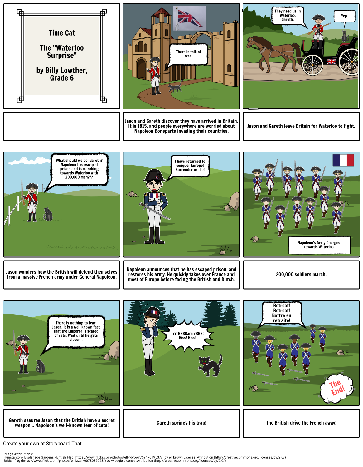 Time Cat: The "Waterloo Surprise" Storyboard por billylowther