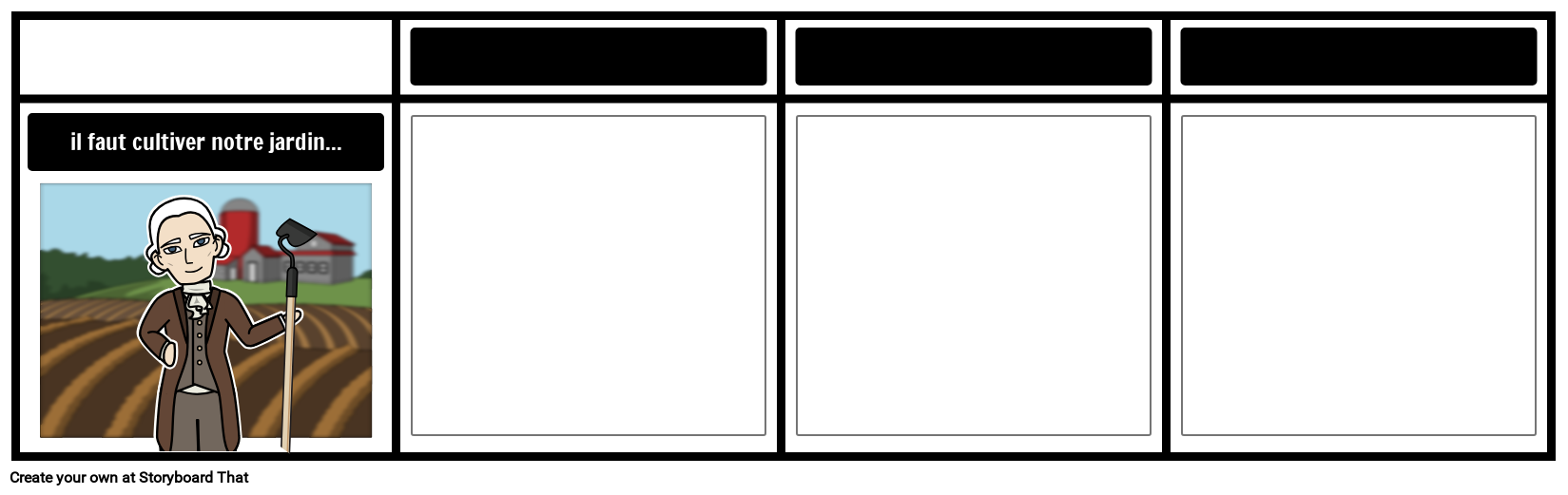Candide: Cultiver notre jardin Template Storyboard