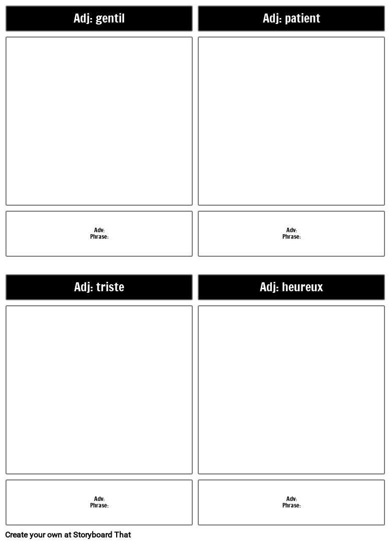 Changing French Adjectives into Adverbs Template