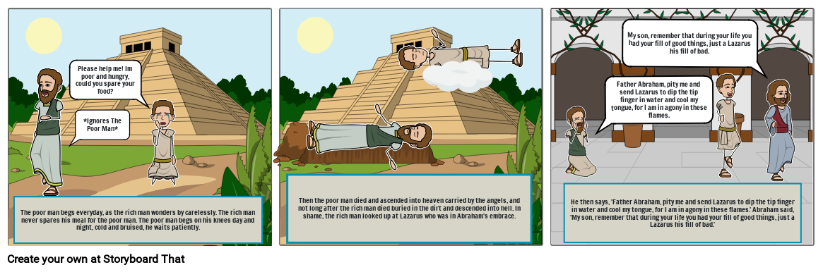 The Parable Of The Rich Man & Lazarus Storyboard