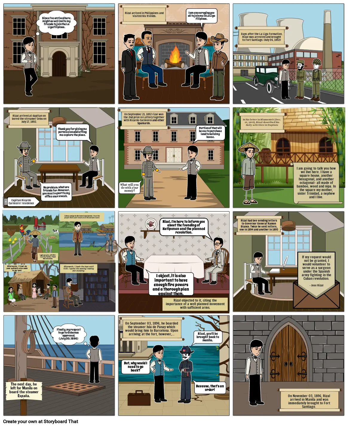 RIZAL EXILE Storyboard by c09c8928