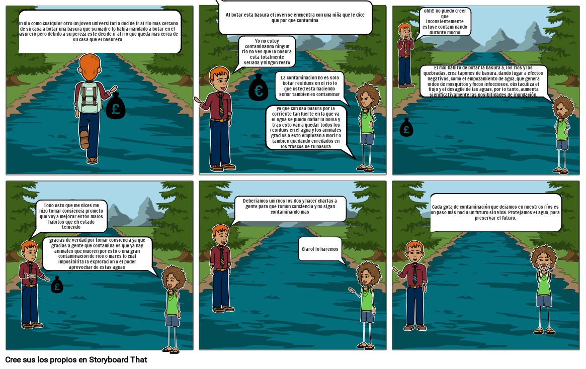 Contaminacion de los rios Storyboard by c09d71f8