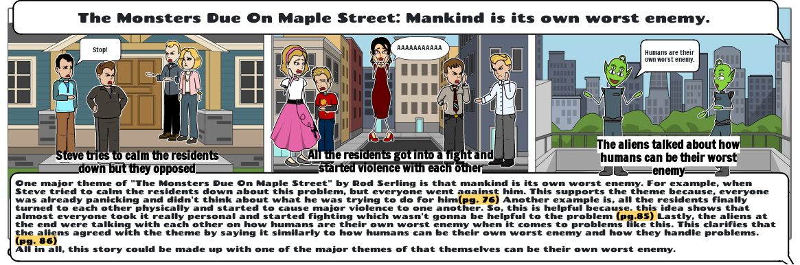 The Monsters Are Due On Maple Street Theme Storyboard