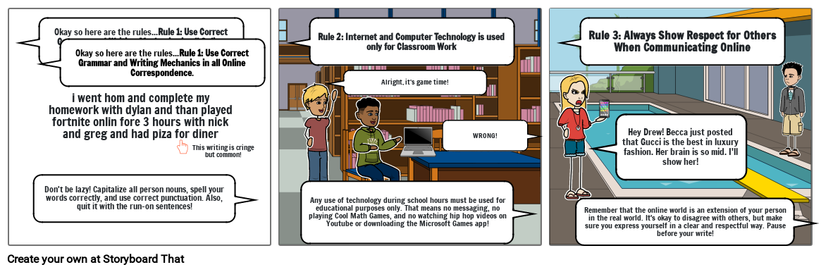 Classroom Netiquette Storyboard Par C1cf518c