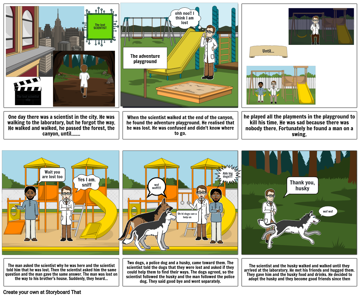 The lost scientist Storyboard by c1fe069e