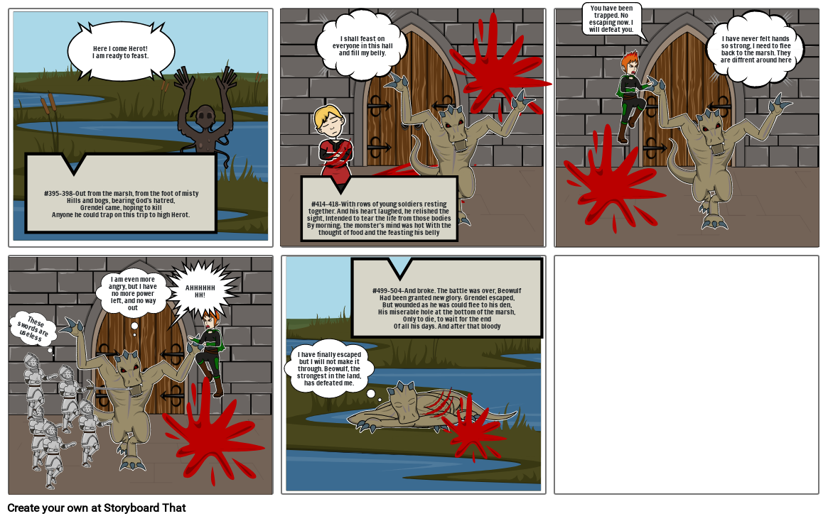 Beowulf fight Storyboard por c2a6e359