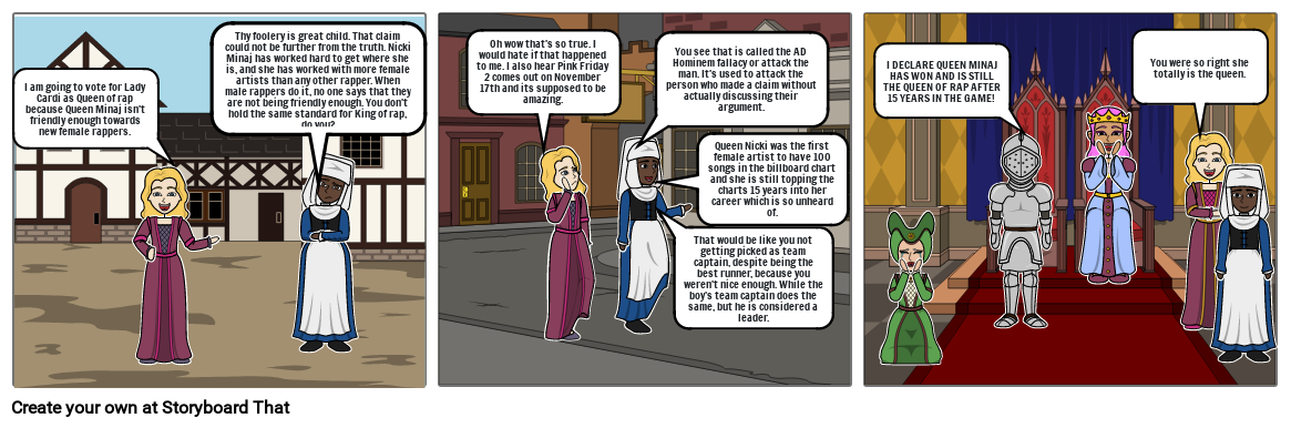 Ad Hominem Fallacy Comic Storyboard by c2c91a63