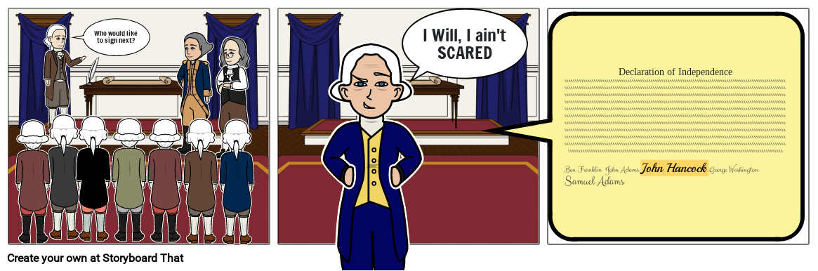 John Hancock Signs The Declaration Of Independence