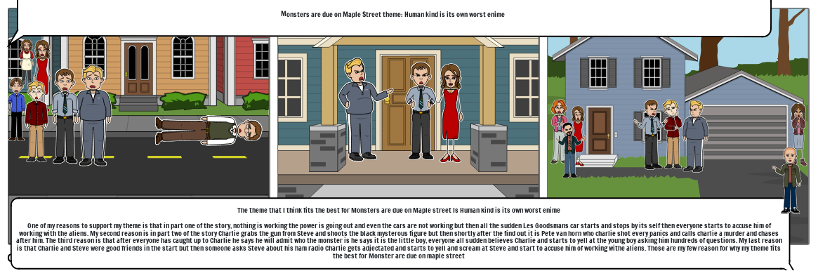 The monsters are due on Maple street Theme Storyboard