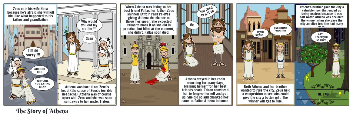 Athena mythology comic strip Storyboard par c42ae89d