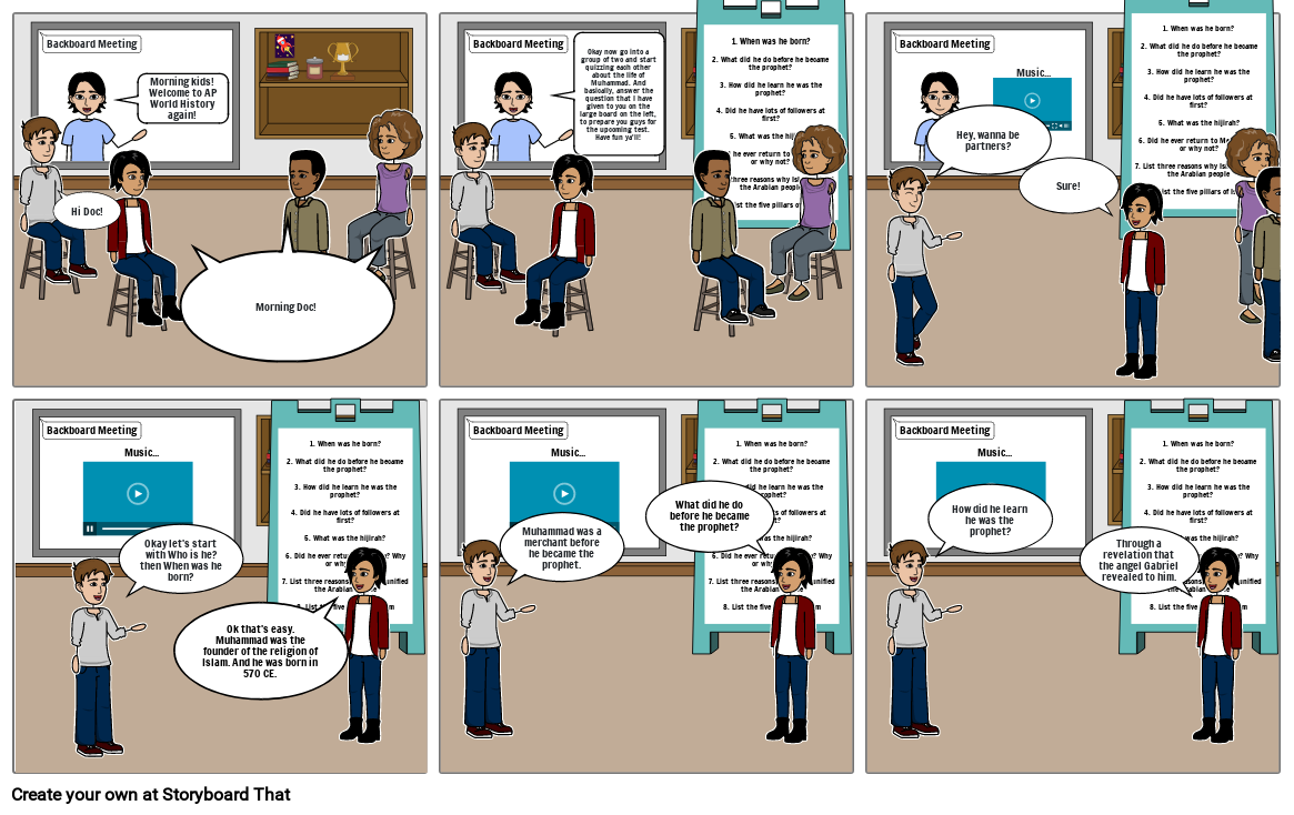 Muhammad's Life Comic Strip Storyboard by c49945b9