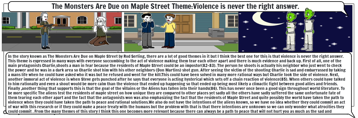 The Monsters due on Maple Street Theme Storyboard