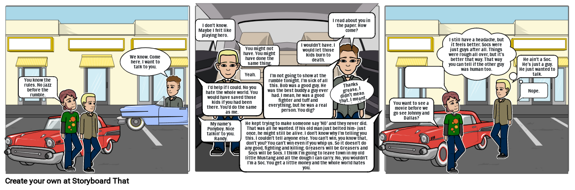 Chapter 7 comic strip(The Outsiders) Storyboard