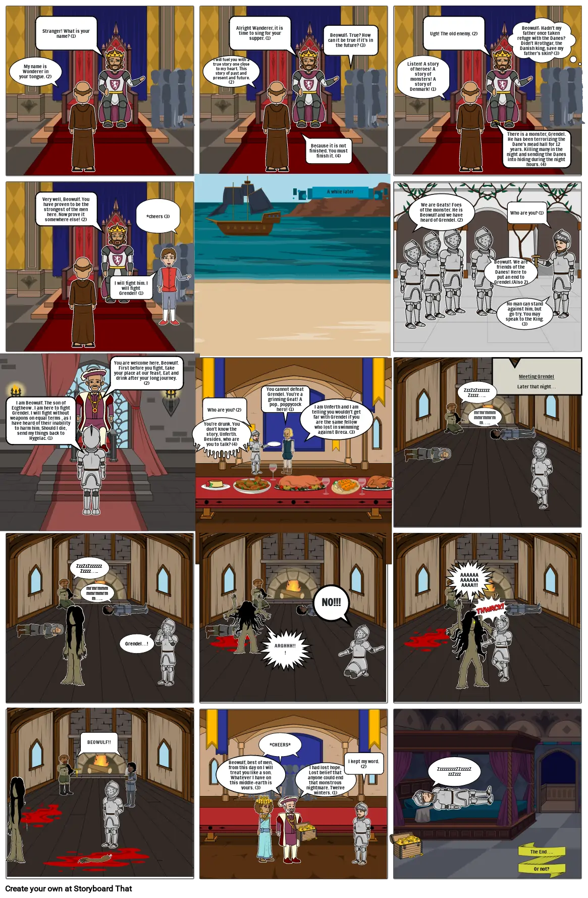 Beowulf- The Fight with Grendel Storyboard by c69bbfaf