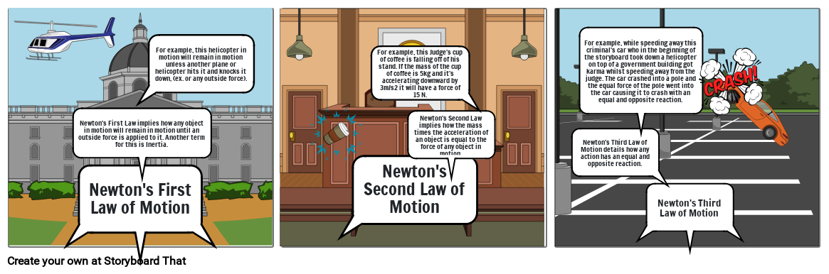Newton's Laws of Motion Storyboard por c6a243c9