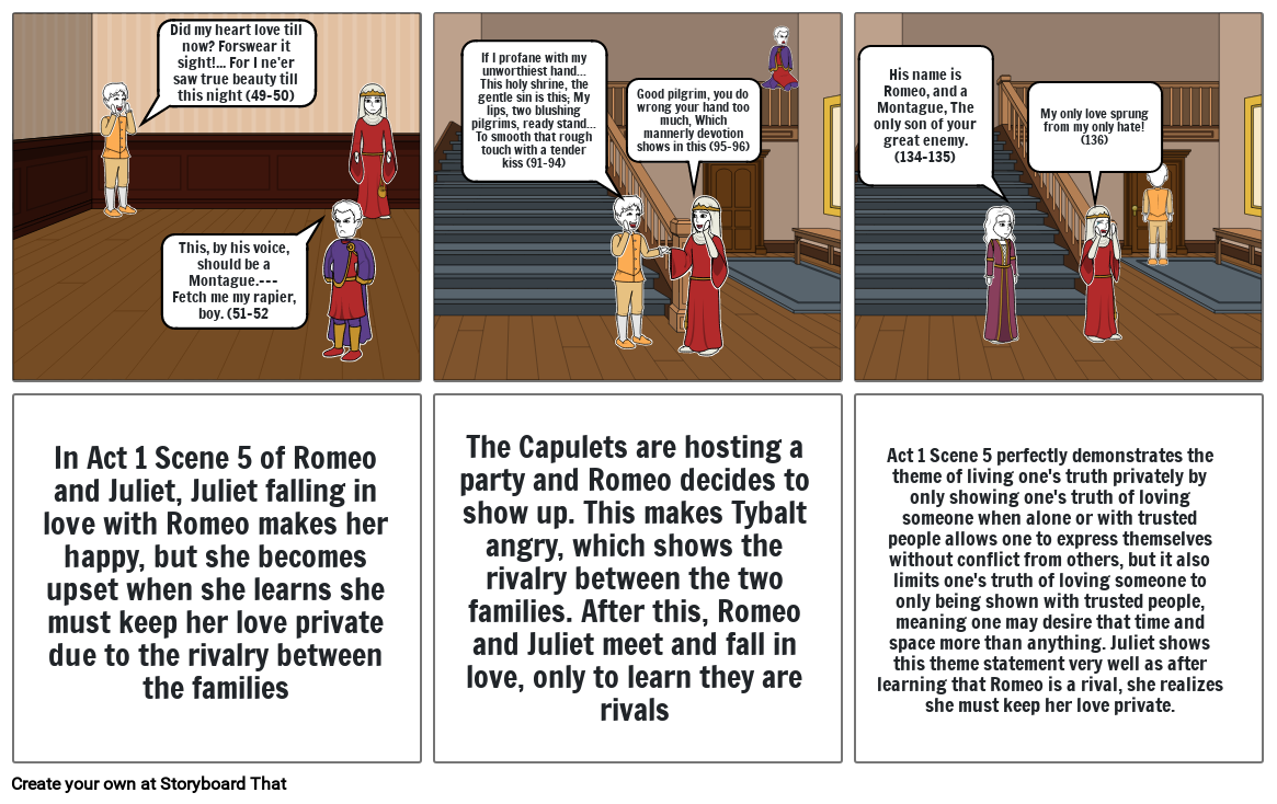 Romeo and Juliet Comic Storyboard by c6ba9eef