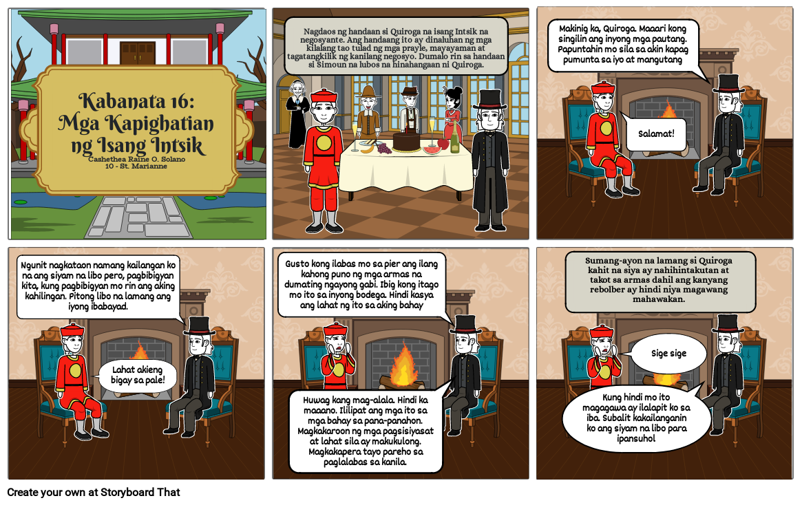 Kabanata 16: Mga Kapighatian ng Isang Intsik Storyboard