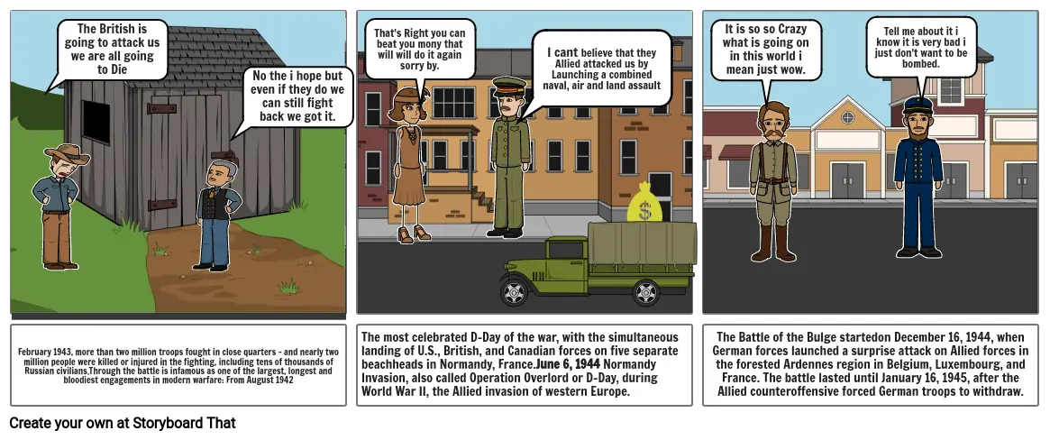 World War II Battles Storyboard by c729d371