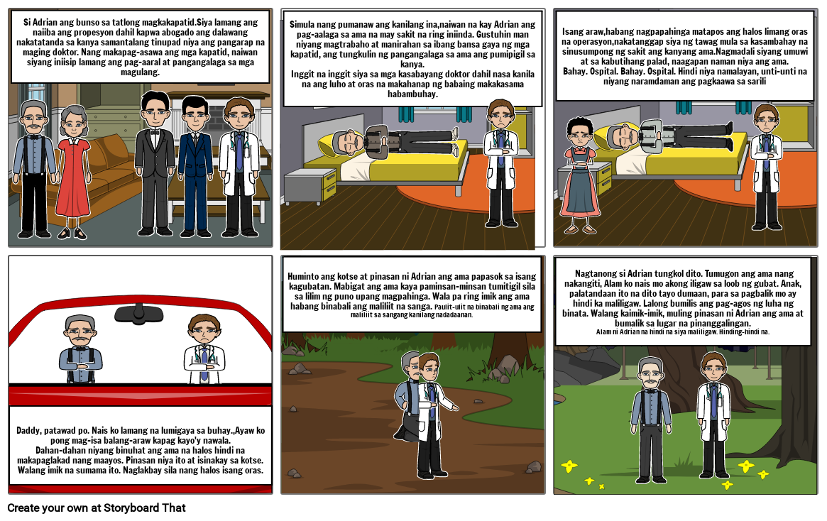 Kuwento ng Madulang Pangyayari Storyboard by c731a4f1