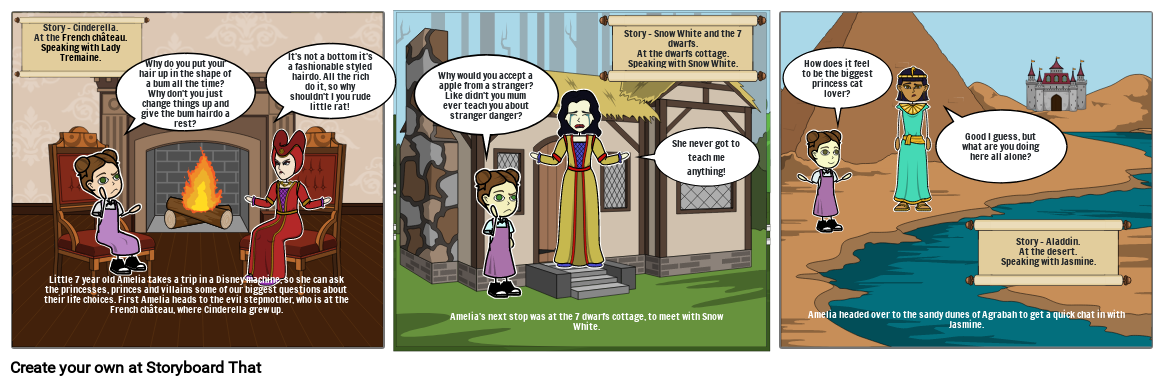 Funny Comic Strip - Questions for the Past. Storyboard