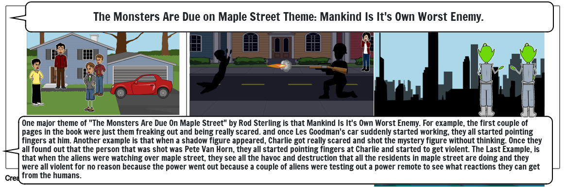 The Monsters Are Due On Maple Street Theme Storyboard
