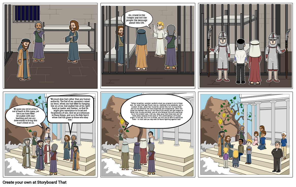 The Apostles are Persecuted Storyboard Storyboard