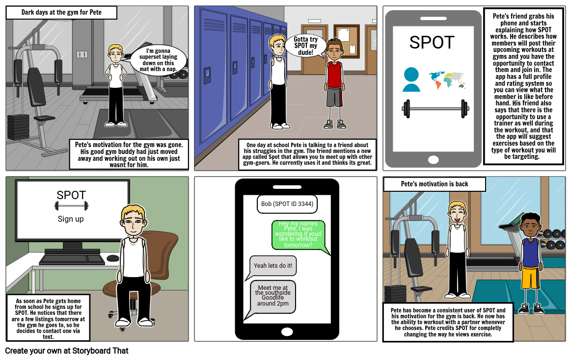 gym storyboard Storyboard por calen12395