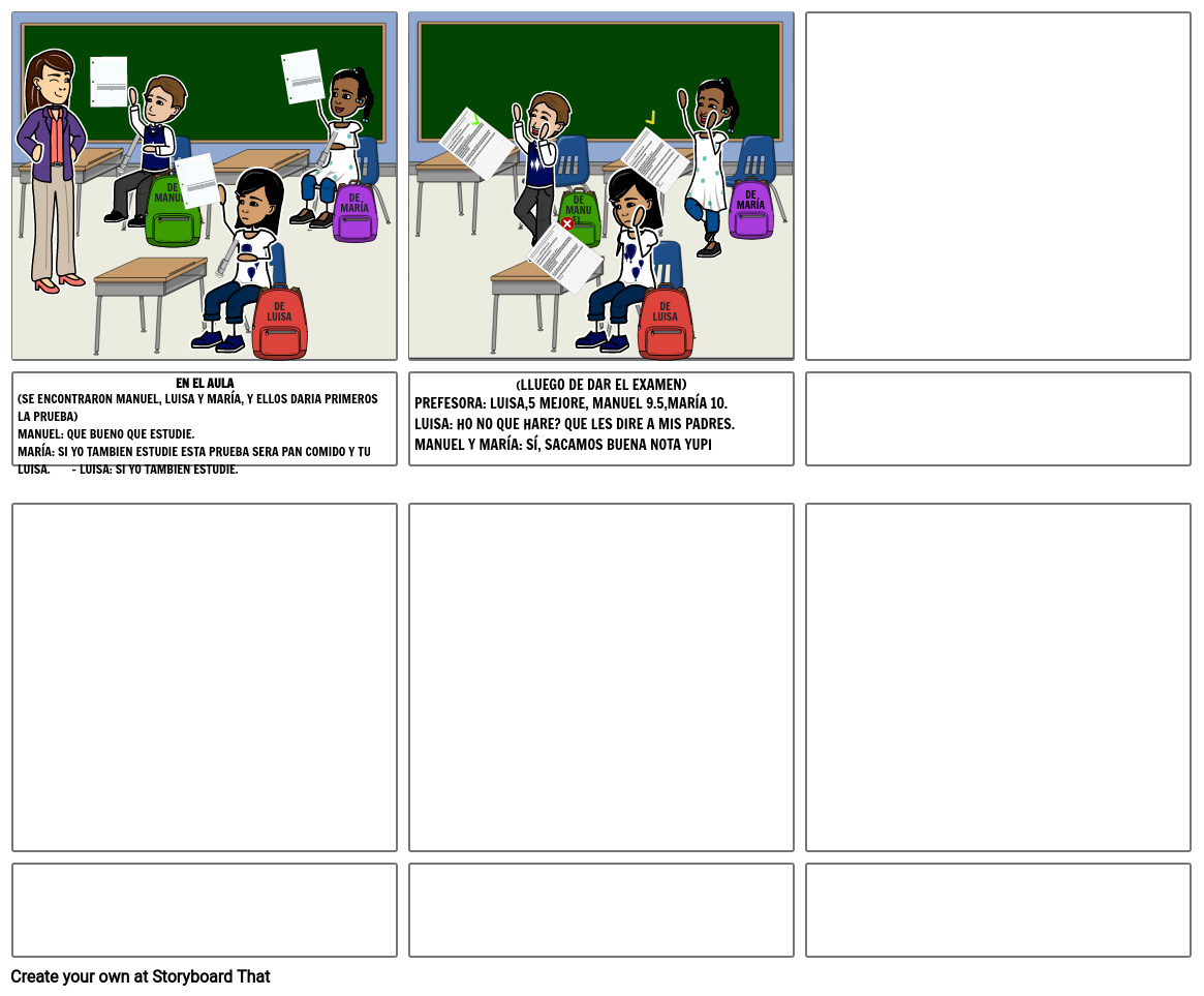 EL EXAMEN Storyboard por camila8477