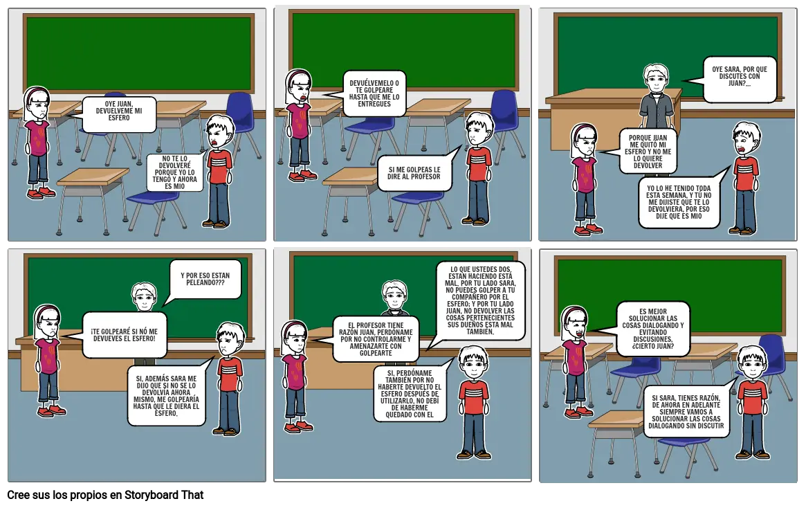 Historieta ResoluciÓn De Conflictos En El Aula De Clase