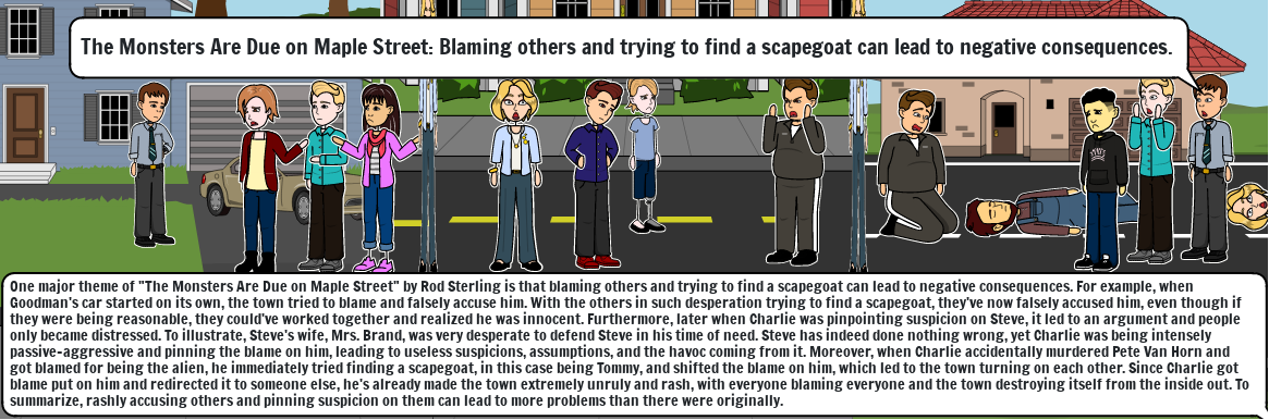 The Monsters Are Due on Maple Street Theme Storyboard
