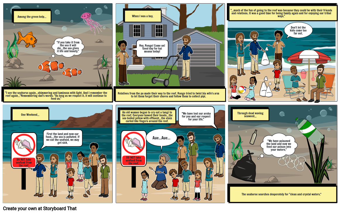 The seahorse and the reef Storyboard by cb9aeef3