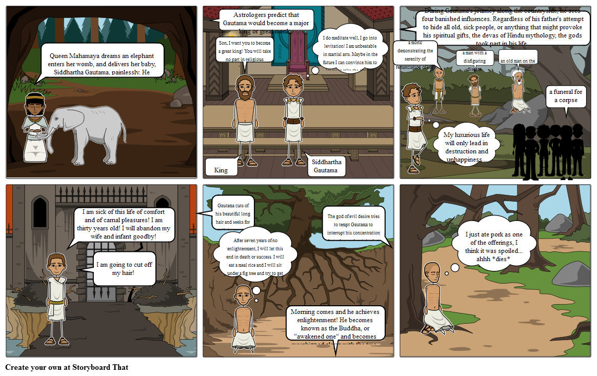 World Religion: Buddha Comic Strip Storyboard by cca6ea98