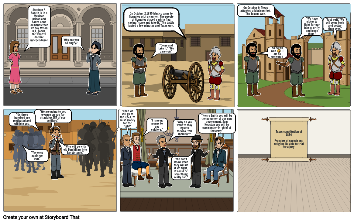 Texas Revolution Storyboard por ccf543a0