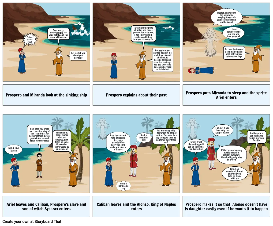 Tempest act 1 scene 2 Storyboard by cd1a6a65