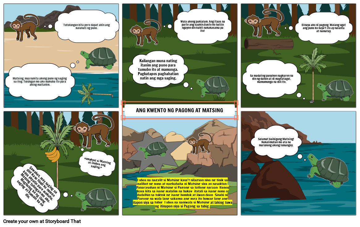 pagong at matsing Storyboard by cd2fb396