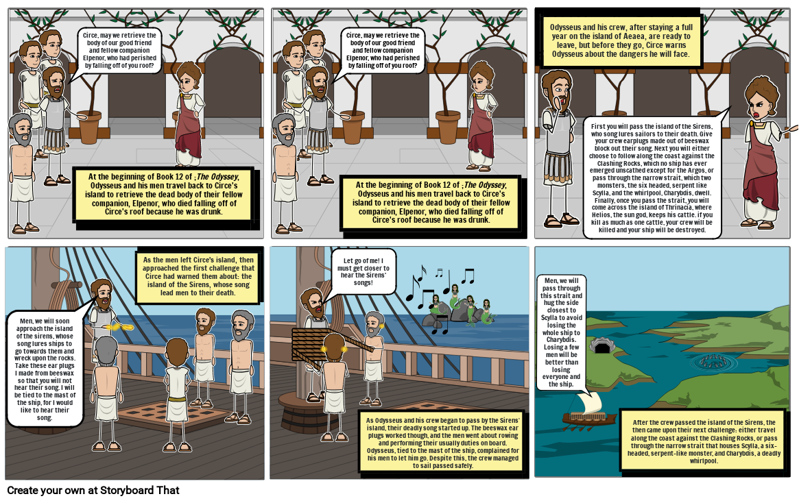 Book 12: Sea Perils and Defeat Storyboard by cfa3af20