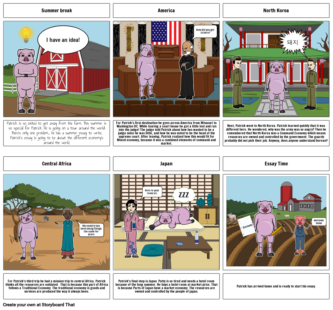 Patricks summer vacation Storyboard by cfb354b2