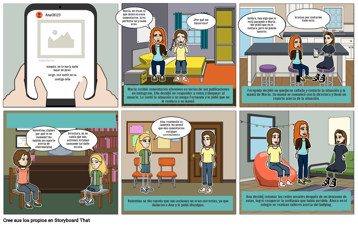 Comic de ciberbullying Storyboard by chacho