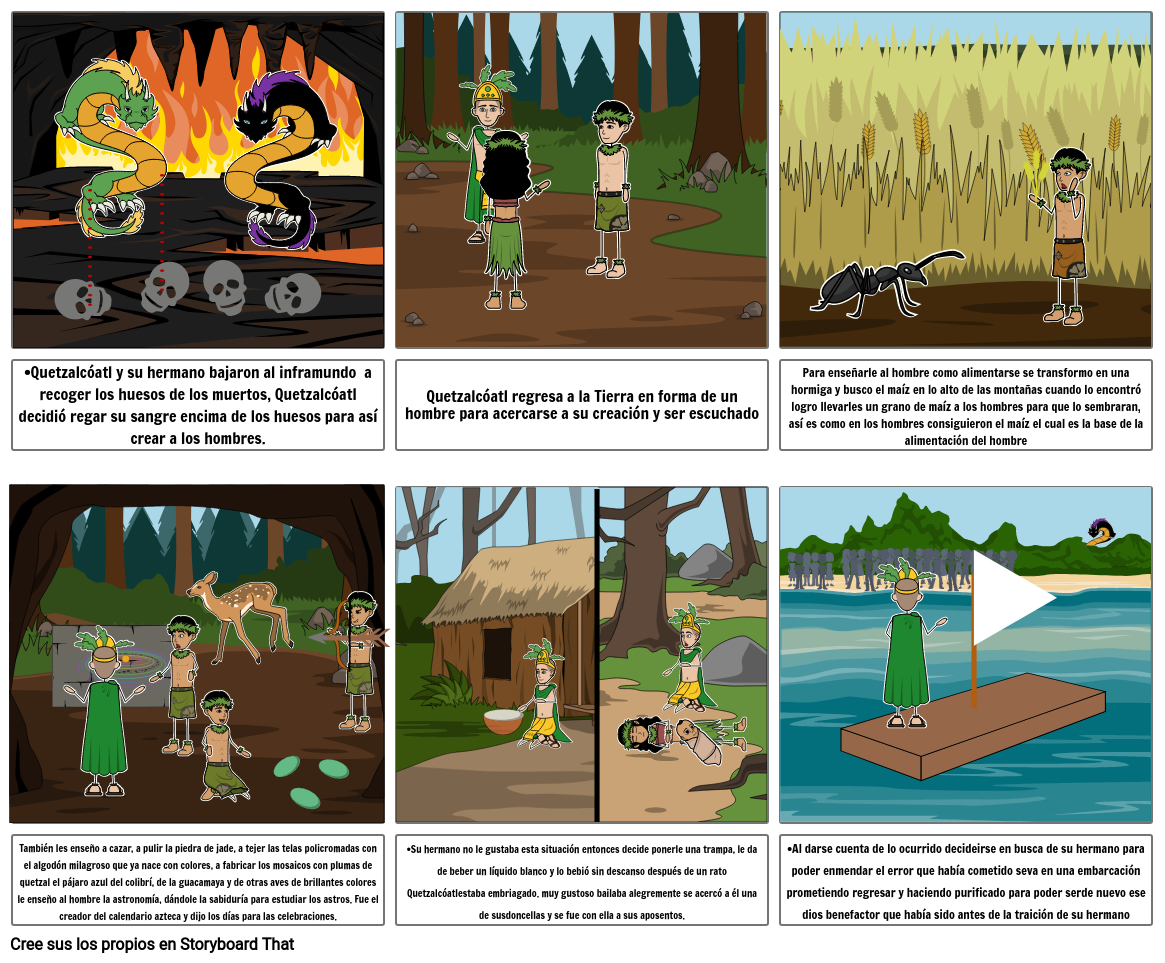 El mito de Quetzalcoatl. Storyboard by chicu13