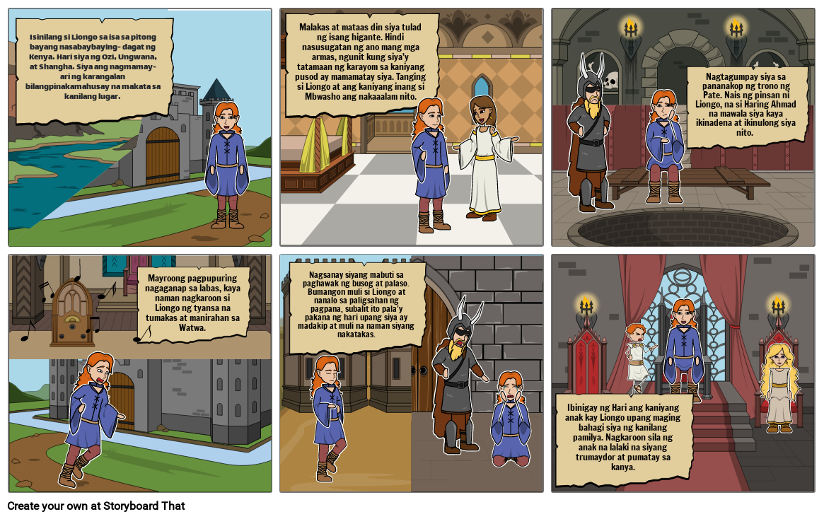 liongo story board Storyboard by chloe7715