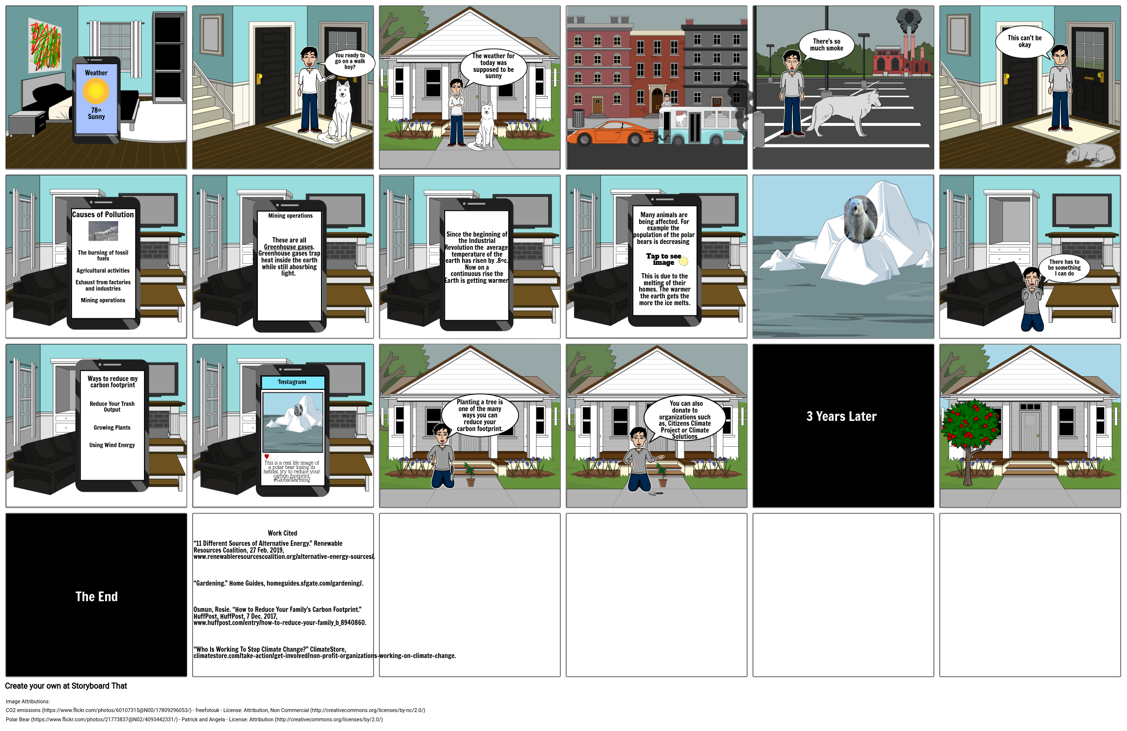 Climate Change- Pollution PSA Storyboard por chris_dodge