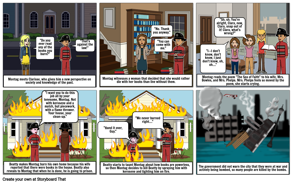 Fahrenheit 451 Storyboard by christinecarpenter