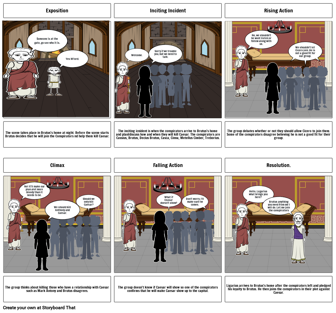 Caesar play act 2 scene 1 Storyboard por cl265495