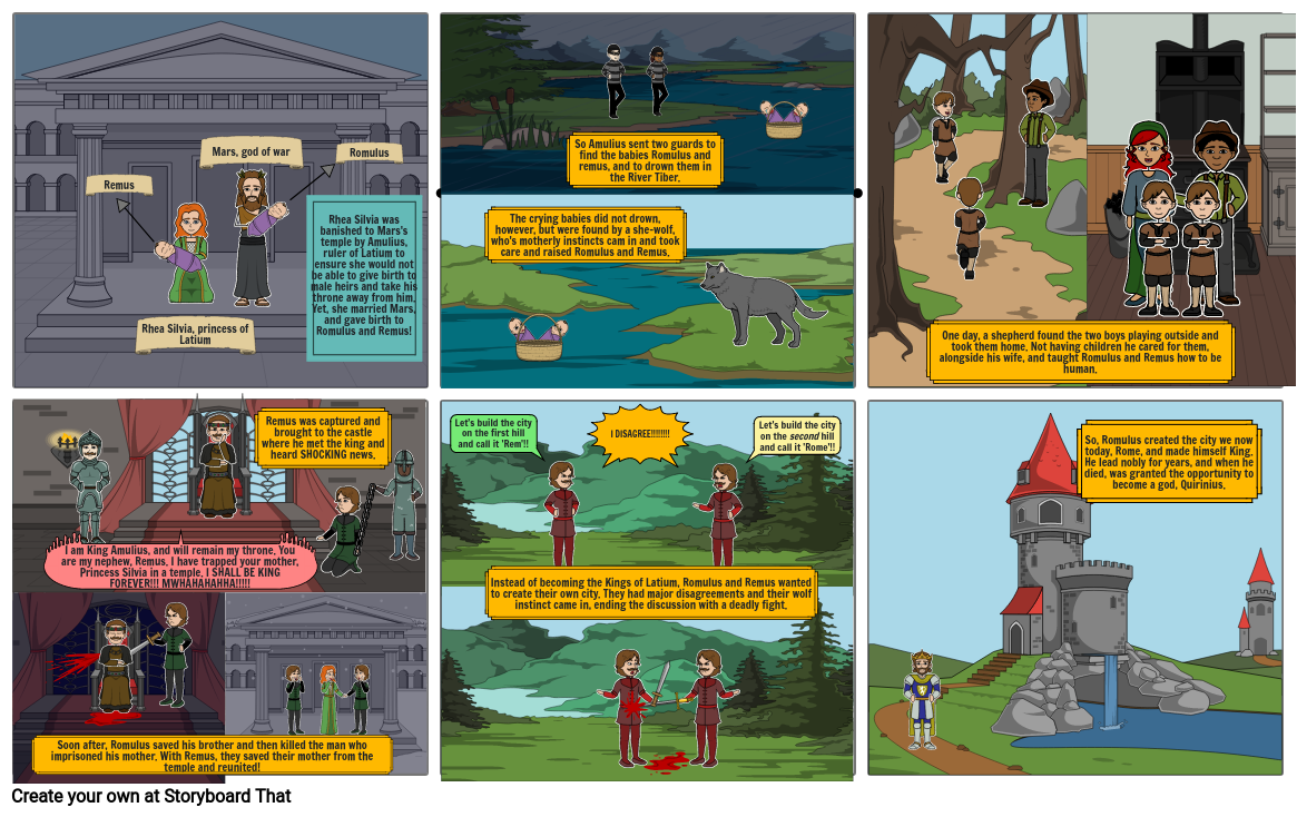 Romulus & Remus Storyboard by clara55337