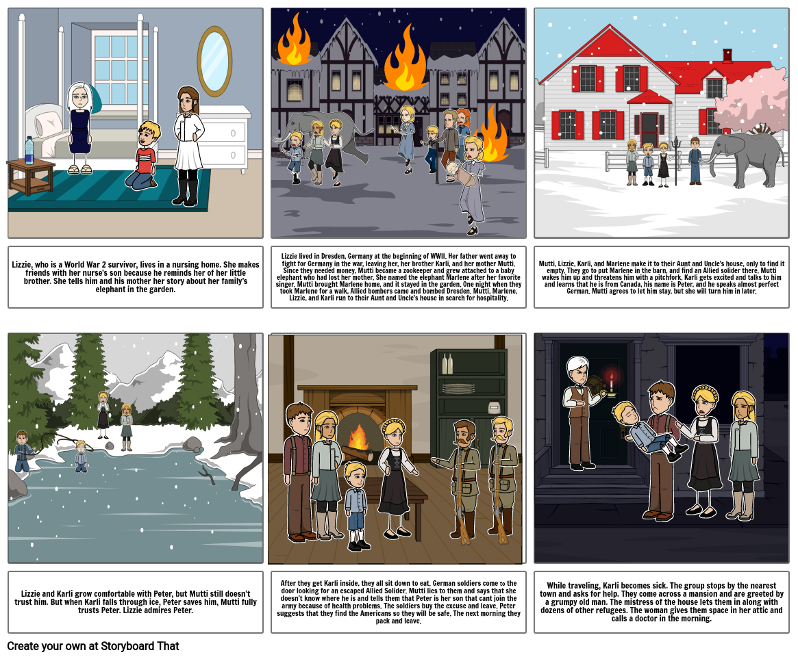 An Elephant in the Garden Storyboard by cmadea