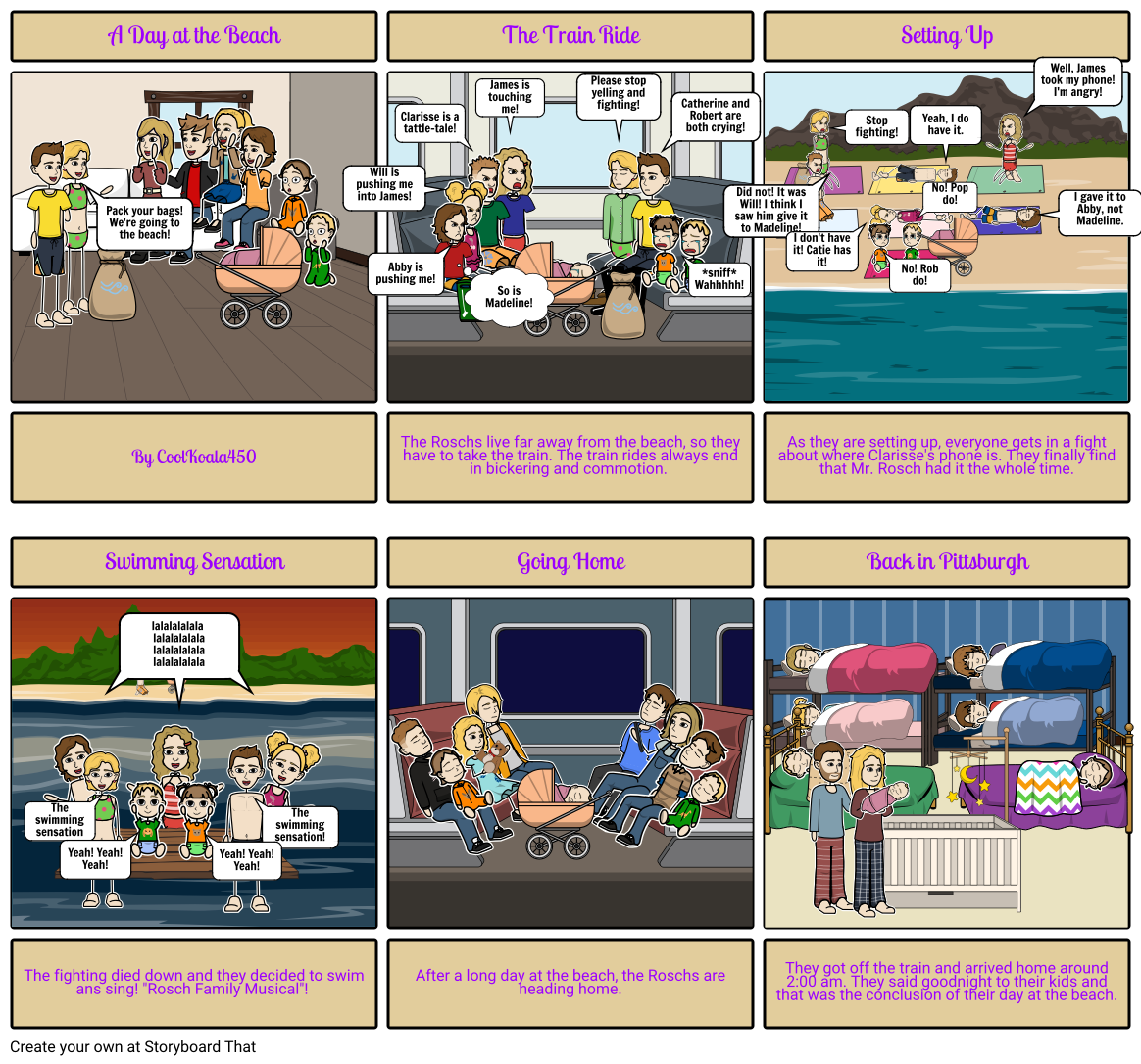 A Day at the Beach Storyboard ידי coolkoala450