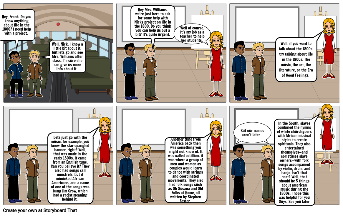 life during the 1800s comic for social studies