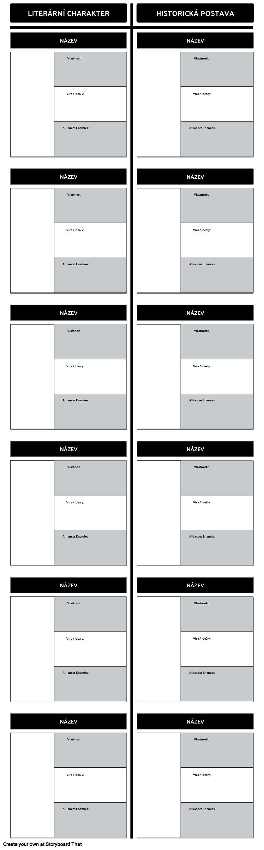 Alegorie Znaků T-schéma Šablony Storyboard por cs-examples