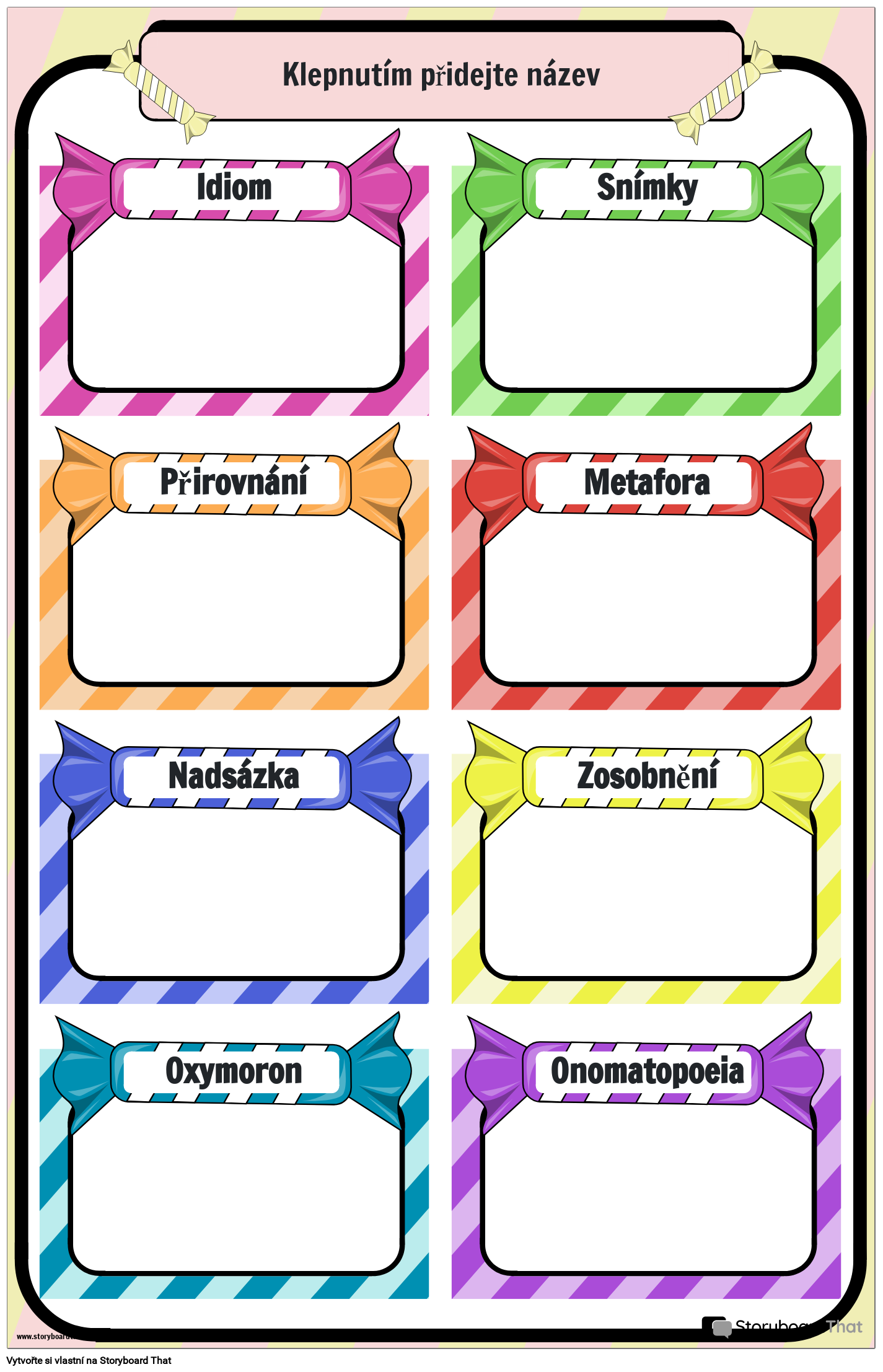 BONBÓNY TÉMA - POEZIE PLAKÁT Storyboard par cs-examples