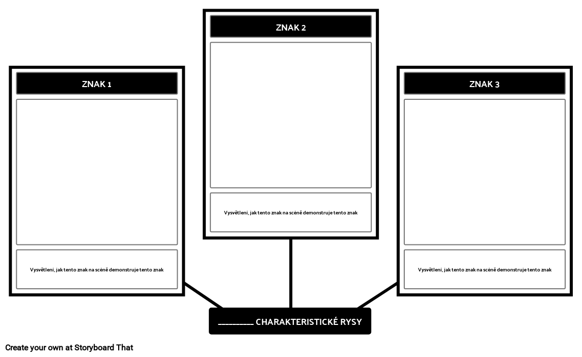 Charakterový rys Template - Spider Mapa Storyboard